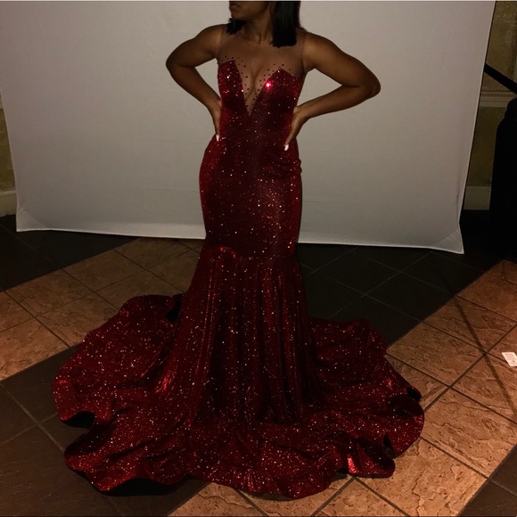 Dresses | Red Mermaid Prom Dress | Poshmark